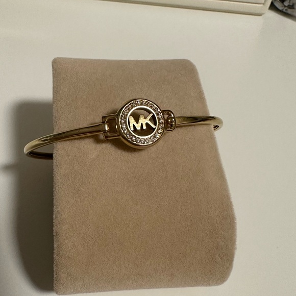 Michael Kors | Jewelry | Michael Kors Mk Logo Gold Tone Bracelet With ...